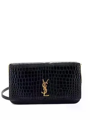 Saint Laurent Monogram Phone Holder Shoulder Bag - Black