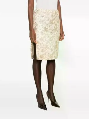 Saint Laurent Brocade Midi Skirt