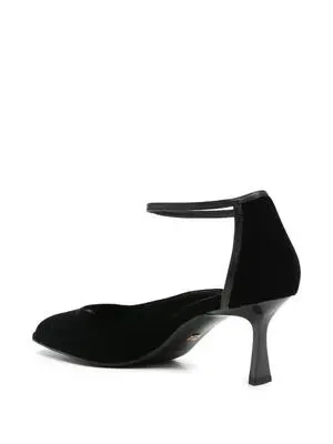 Lola Cruz Ankle Strap Peep-toe Pumps - Black
