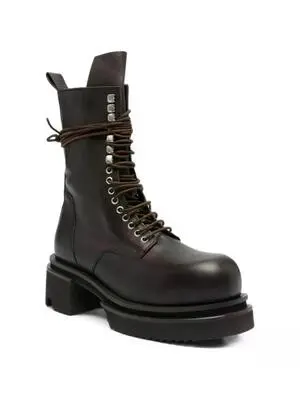 Rick Owens Lace-up Platform Biker Boots