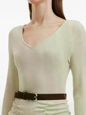 B+AB Midi Ribbed-knit Handkerchief-hem Dress