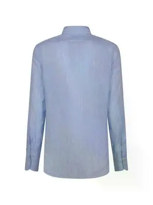 FINAMORE 1925 Vertical-stripe Button-down Shirt - Blue