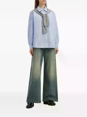 B+AB Distressed Wide-leg Jeans