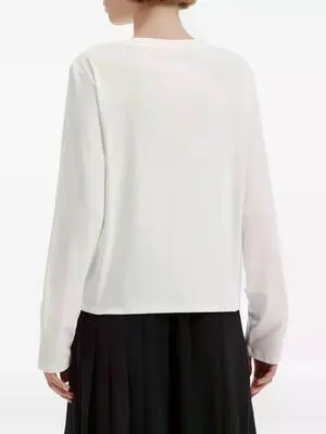 TOUT A COUP Graphic Print Long Sleeve Crewneck T-shirt - White