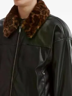 FIVE CM Leopard-print-collar Jacket