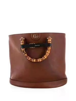 Gucci Diana Bamboo Handle Round Leather Medium Tote Bag