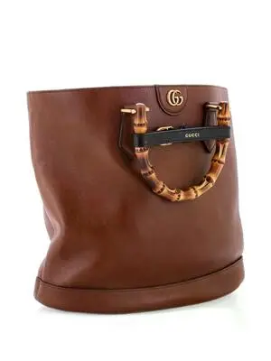 Gucci Diana Bamboo Handle Round Leather Medium Tote Bag