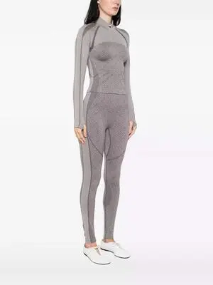 Casablanca Monogram Print Half-zip Top