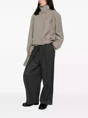 LA PISCINE Belted High-neck Bomber Jacket