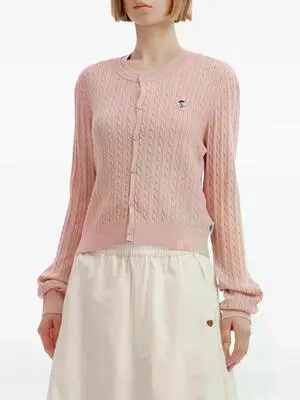 CHOCOOLATE Cable Knit Cardigan And Tank Top Set