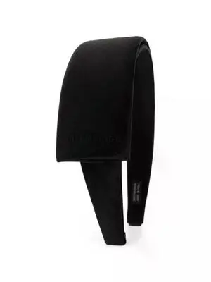 Balenciaga Logo-embroidered Satin-finish Headband - Black