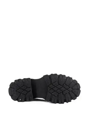 MADISON MAISON Shearling-lined Buckle-strap Leather Boots - Black