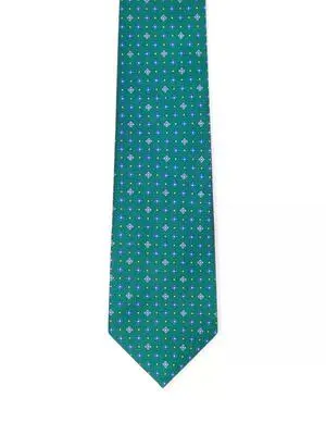 Kiton Geometric-print Silk Tie