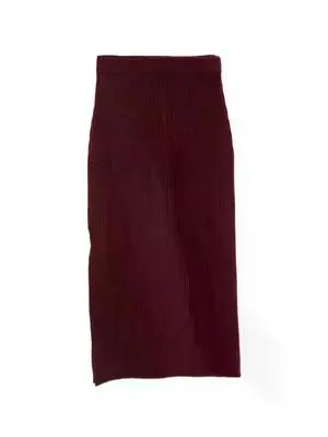 ALLUDE Ribbed-knit Midi Skirt - Red