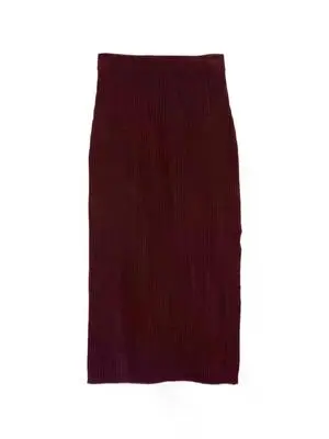 ALLUDE Ribbed-knit Midi Skirt