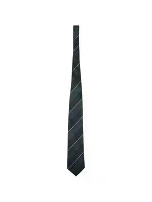 Junya Watanabe Striped Jacquard-knit Tie - Black