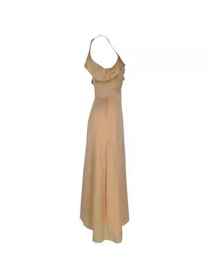 Zimmermann Peach Silk Ruffled Midi Dress