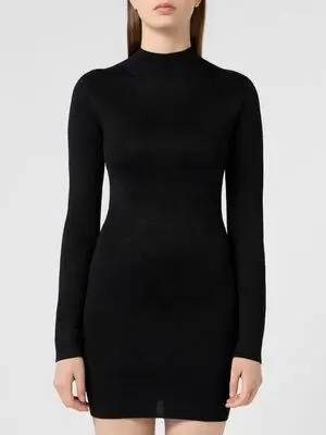 Philipp Plein Long Sleeve Mock Neck Dress