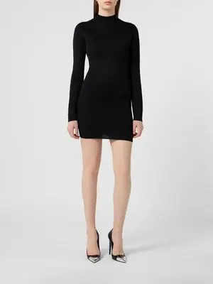 Philipp Plein Long Sleeve Mock Neck Dress