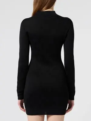 Philipp Plein Long Sleeve Mock Neck Dress