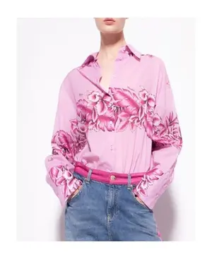 Pinko Floral-print Cotton Shirt