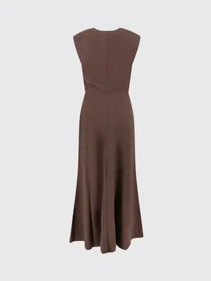 Brunello Cucinelli Draped Cowl Neck Midi Dress - Cocoa