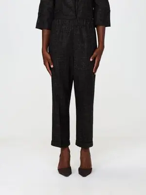 Liviana Conti Textured Straight Leg Pants - Brown