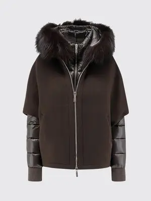 MOORER Down And Fur Hooded Cape