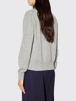 Liviana Conti Argyle Pattern Wool Blend Crewneck Cardigan - Grey