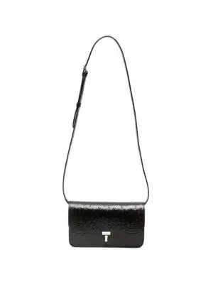 TOTEME T-lock Ostrich-embossed Crossbody Bag - Red