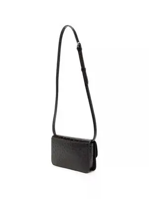 TOTEME T-lock Ostrich-embossed Crossbody Bag