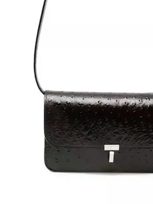 TOTEME T-lock Ostrich-embossed Crossbody Bag
