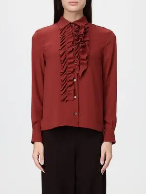 Liviana Conti Ruffled Shirt - Brick Red