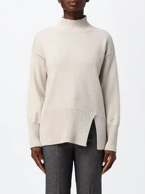 KANGRA High Neck Ribbed Sweater - Beige