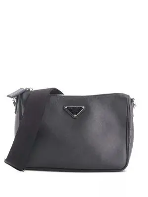 Prada Re-edition Zip Messenger Bag Saffiano Leather - Black