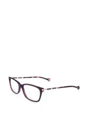 Carolina Herrera Tortoiseshell-effect Rectangle-frame Glasses - Purple