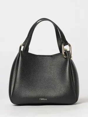Furla Nuvola Mini Bag With Double Handle And Adjustable Shoulder Strap - Black