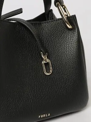 Furla Nuvola Mini Bag With Double Handle And Adjustable Shoulder Strap - Black