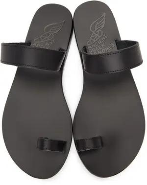 ANCIENT GREEK SANDALS Thalia Open-toe Flat Sandals - Black