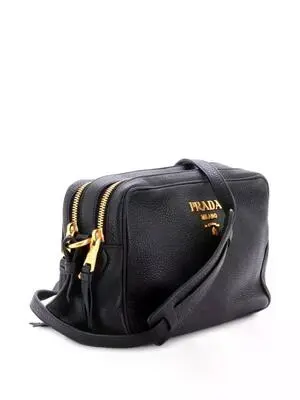 Prada Vitello Daino Double Zip Camera Bag - Black