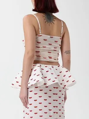 Fiorucci Ruched Lips Print Camisole Top