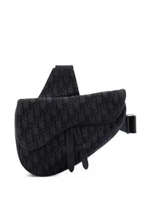 Dior Saddle Oblique Canvas Crossbody Bag - Black