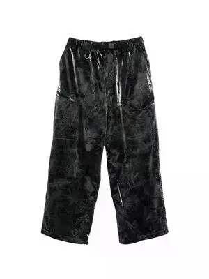 Y3 High-shine Tie-dye Trousers - Black