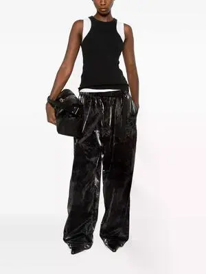 Y3 High-shine Tie-dye Wide-leg Trousers