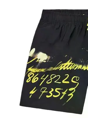 PURPLE BRAND Graphic Print Elasticated Waistband Shorts