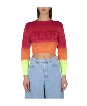 Gcds Logo Knit Cropped Jumper