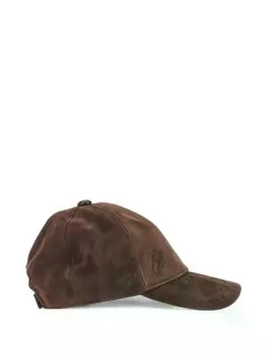 Emporio Armani Suede Logo-embroidered Baseball Cap
