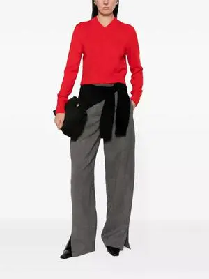 Soeur Jonas Ribbed-knit V-neck Sweater