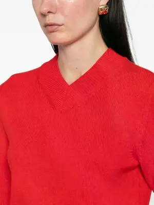 Soeur Jonas Ribbed-knit V-neck Sweater