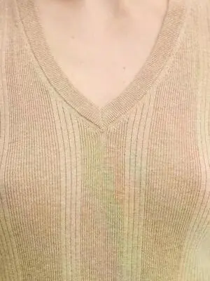 MOS MOSH Mmrelena Tani Ribbed-knit V-neck Top